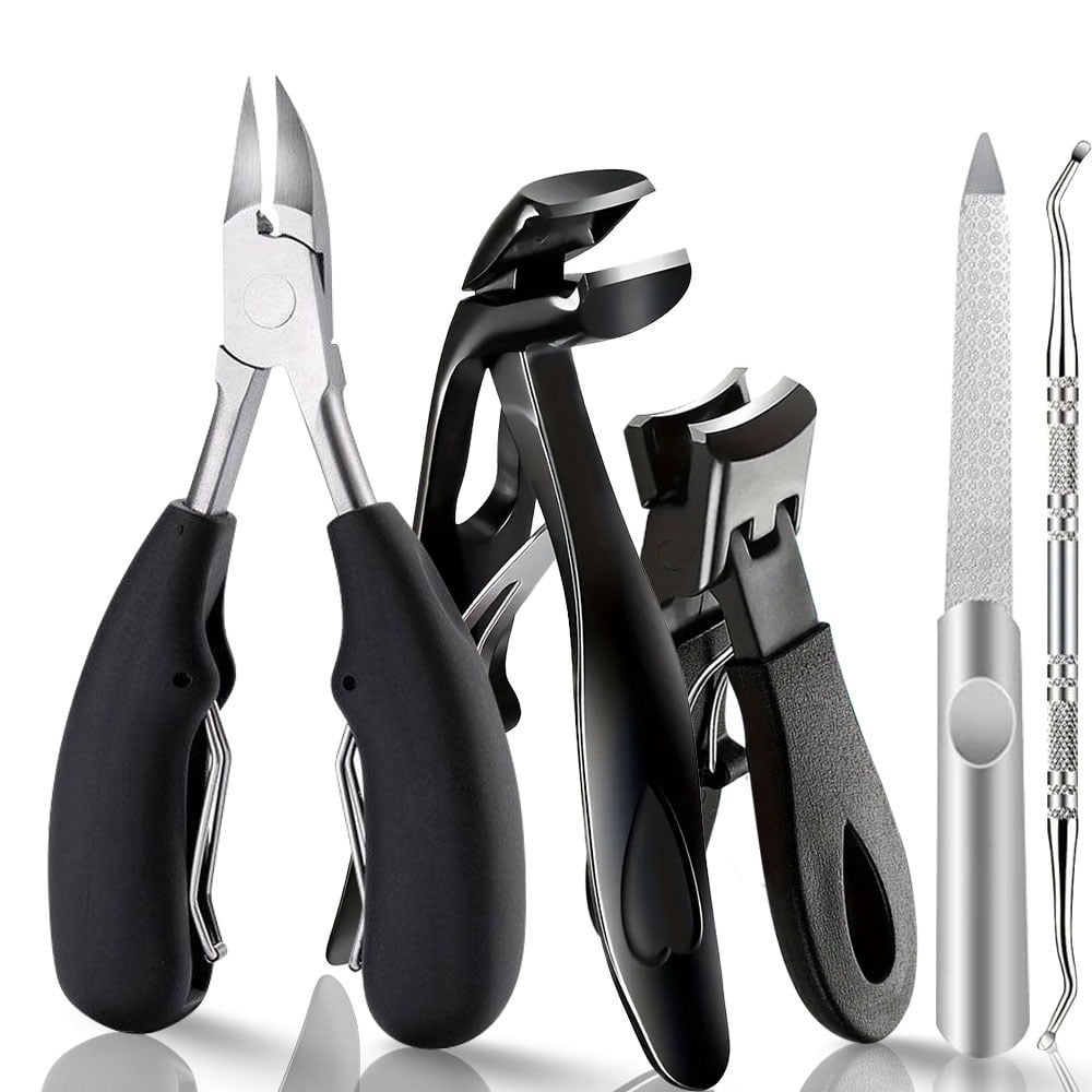 Amaopus 5 Pack Toenail Clippers Set, Angled Head Large Toe Nail ...