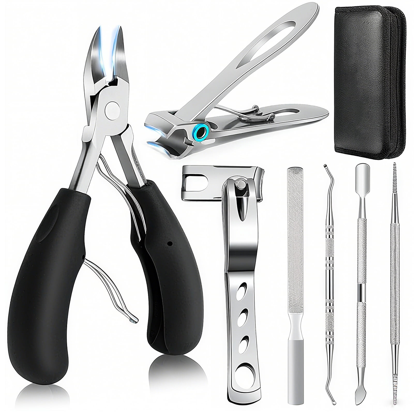 Amaopus 7 Pcs Toenail Clippers Set, Heavy Duty Toe Nail Clippers, Wide ...