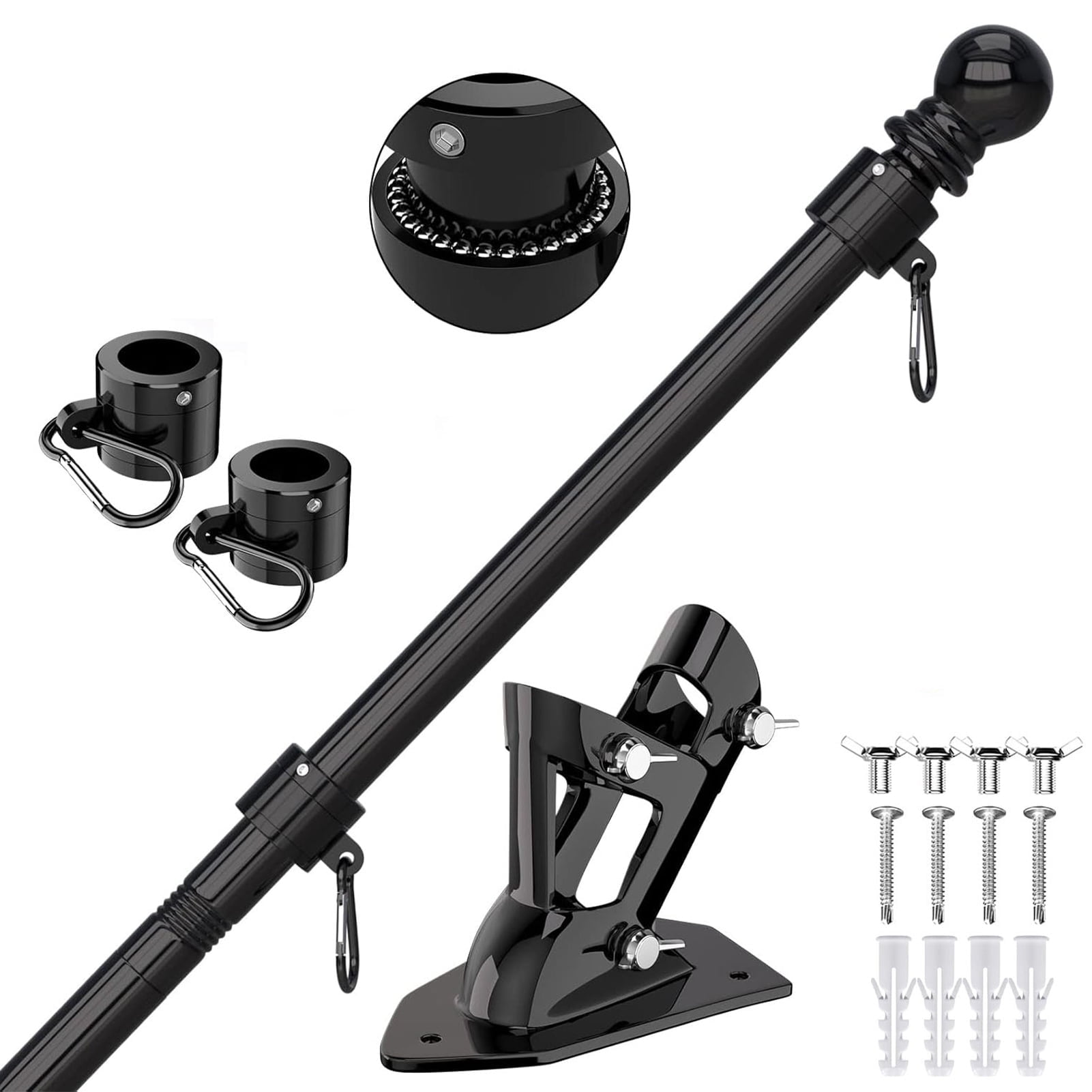 Amaopus Flag Pole Kit, Stainless Steel 6 FT Flag Poles with1 Inch Metal ...