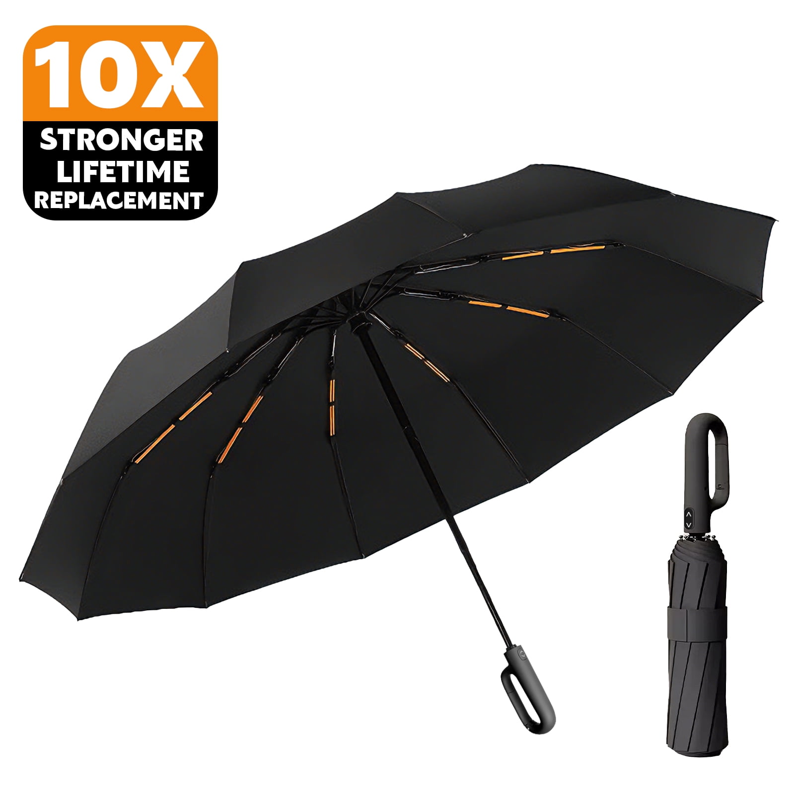Amaopus Travel Folding Umbrella, 10 Ribs Automatic Open, Lightweight ...
