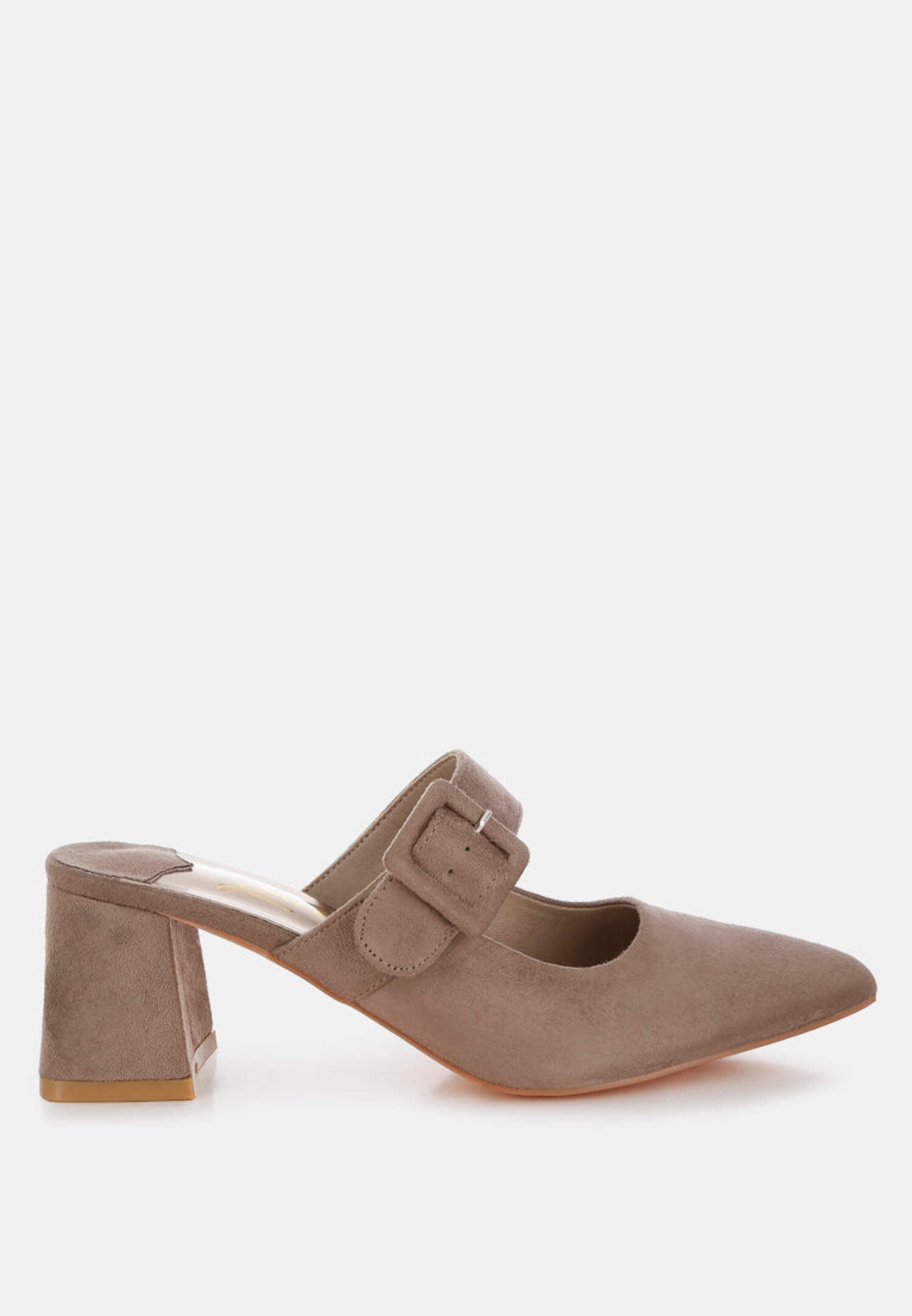 Amapola Buckle Strap Detail Microfiber Mules - Walmart.com