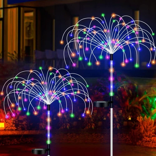 Amar Tool 150 LED Solar Firework Lights Outdoor Waterproof Path Lawn ...