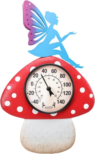 Amar Tool 19.5 Inch Fairy Large outside Wall Thermometer for Patio Yard ...
