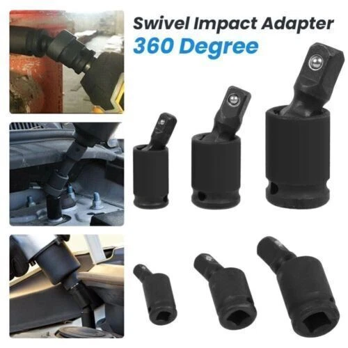 Amar Tool 3Pcs Impact Universal Joint Socket Swivel Set 1/4" 3/8" 1/2 ...