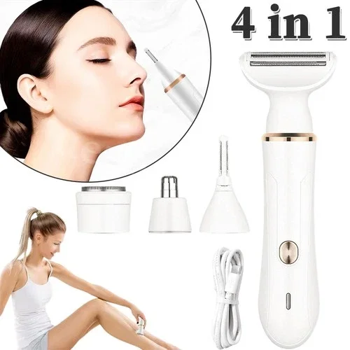 Amar Tool 4 In 1 Women Electric Shaver Rechargeable Waterproof Razor Painless Epilator USA ...