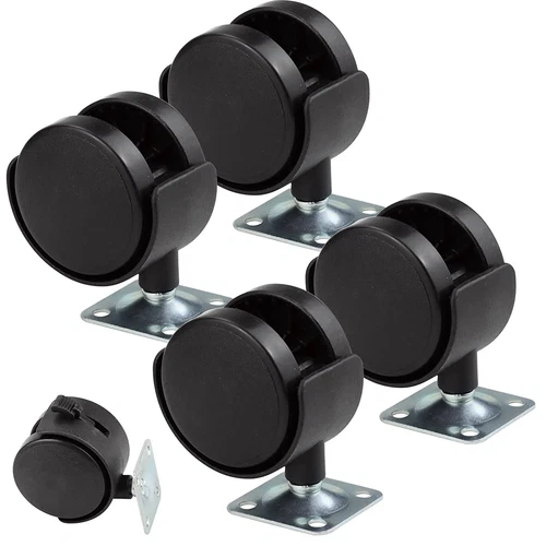 Amar Tool 4 Pack 2 Inch Plastic Furniture Casters, Nylon Swivel Plate ...