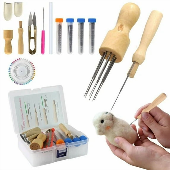 Amar Tool 40PC/Set Needle Felting Starter Kit Wool Felt Tools Mat/Needle/Accessories Craft ...