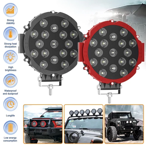 Amar Tool 6 Inch Round LED Light Bar Pods Flood Spot DRL Offroad ...