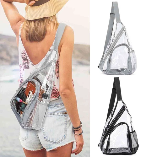 Amar Tool Adjustable Clear PVC Sling Bag Transparent Stadium Shoulder ...
