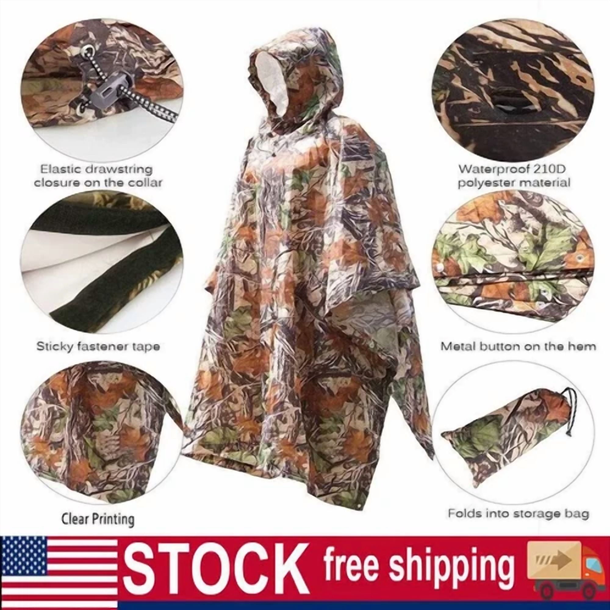 Amar Tool Camo Poncho Military Woodland Waterproof Army Hiking Poncho ...
