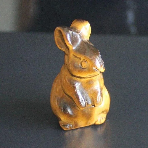 Amar Tool Cute Hand Carved Gemstone Crystal Rabbit Bunny Figurine ...