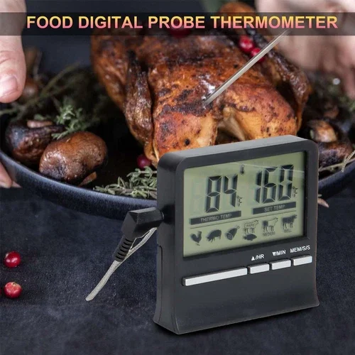 Amar Tool Digital Cooking Meat Thermometer & Clock Timer Food Steak ...
