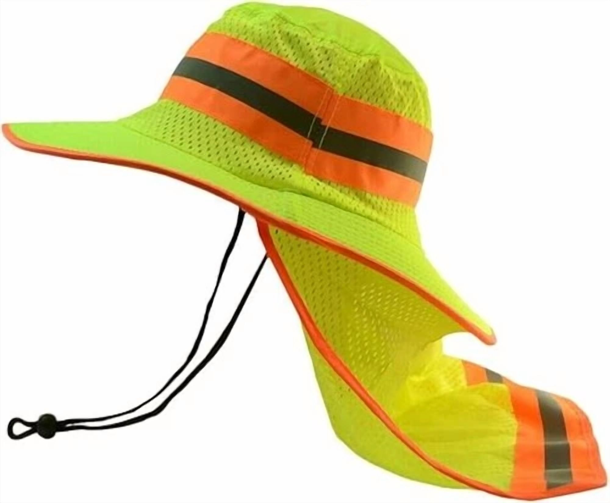 Amar Tool Hi Vis Reflective Work Safety Neck Flap Boonie Hat Neon Green ...