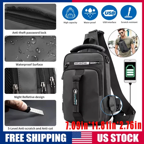 Amar Tool Men's Sling Crossbody Backpack Anti-theft Chest Shoulder ...