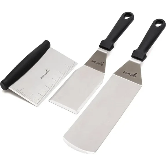 Amar Tool Metal Spatula Stainless Steel and Scraper - Professional Chef Griddle Spatulas S ...