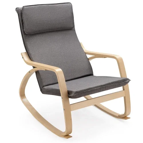 Amar Tool Modern Bentwood Rocking Chair Fabric Upholstered Relax Rocker ...