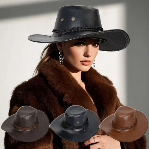Amar Tool PU Leather Western Style Cowboy Hat for Men and Women ...