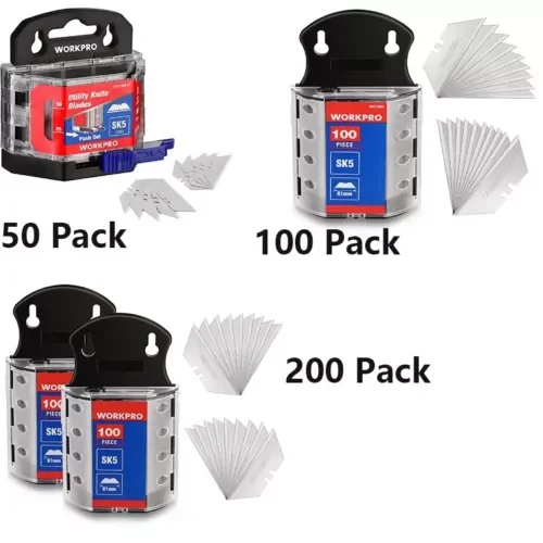 Amar Tool WORKPRO Utility Knife Blades w/Dispenser 50PK/100PK/200PK SK5 ...