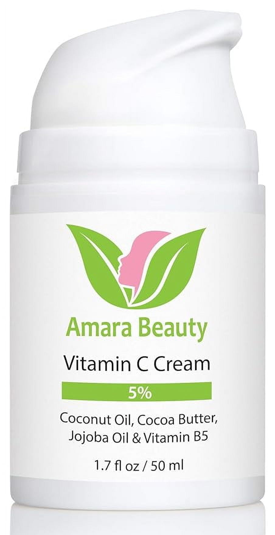 Amara Beauty Vitamin C Cream for Face with Coconut Oil, Cocoa Butter & Jojoba Oil, 1.7 fl. oz ...