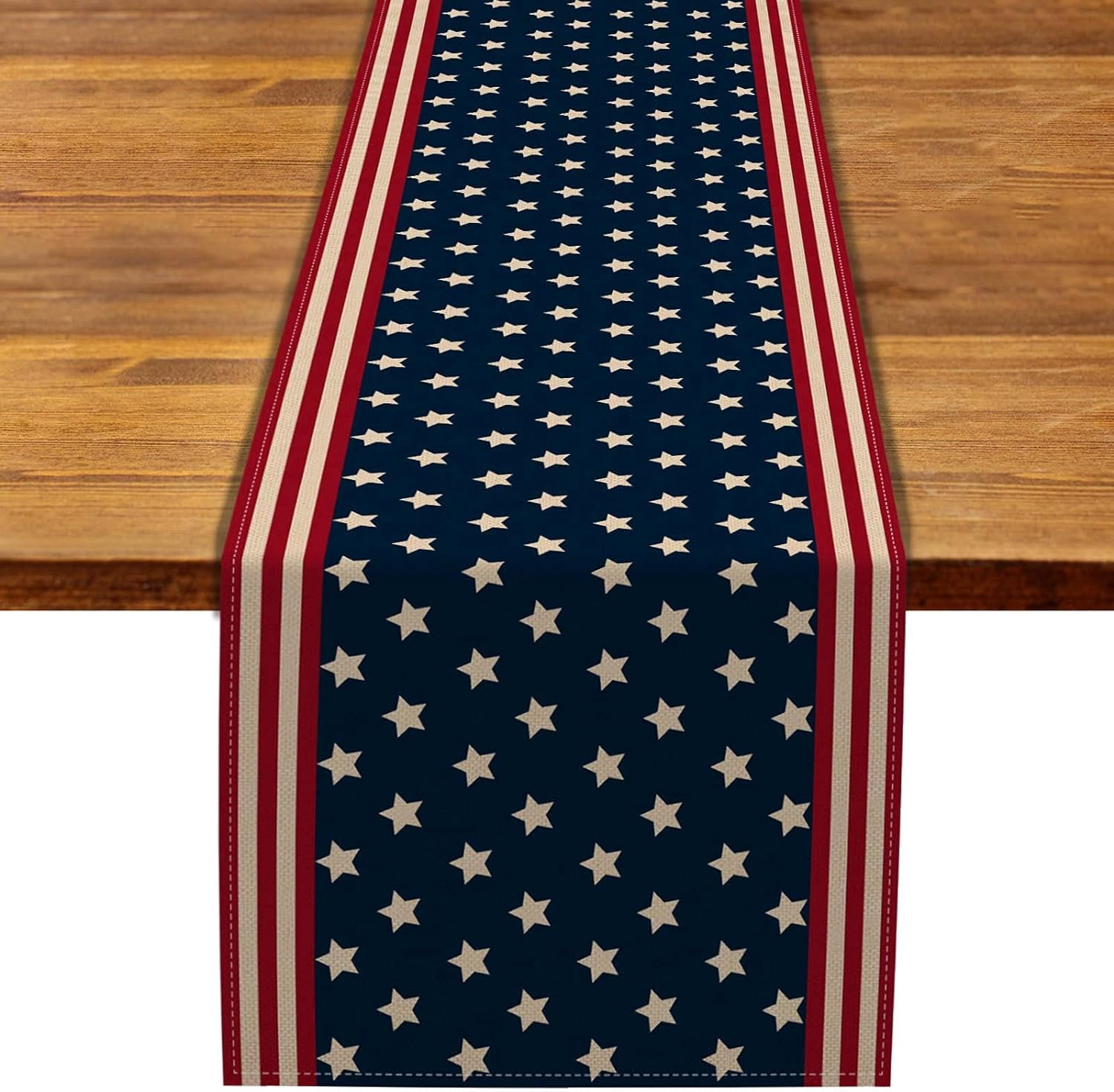 Amarainy Linen Memorial Day Table Runner American Patriotic Home Dining ...