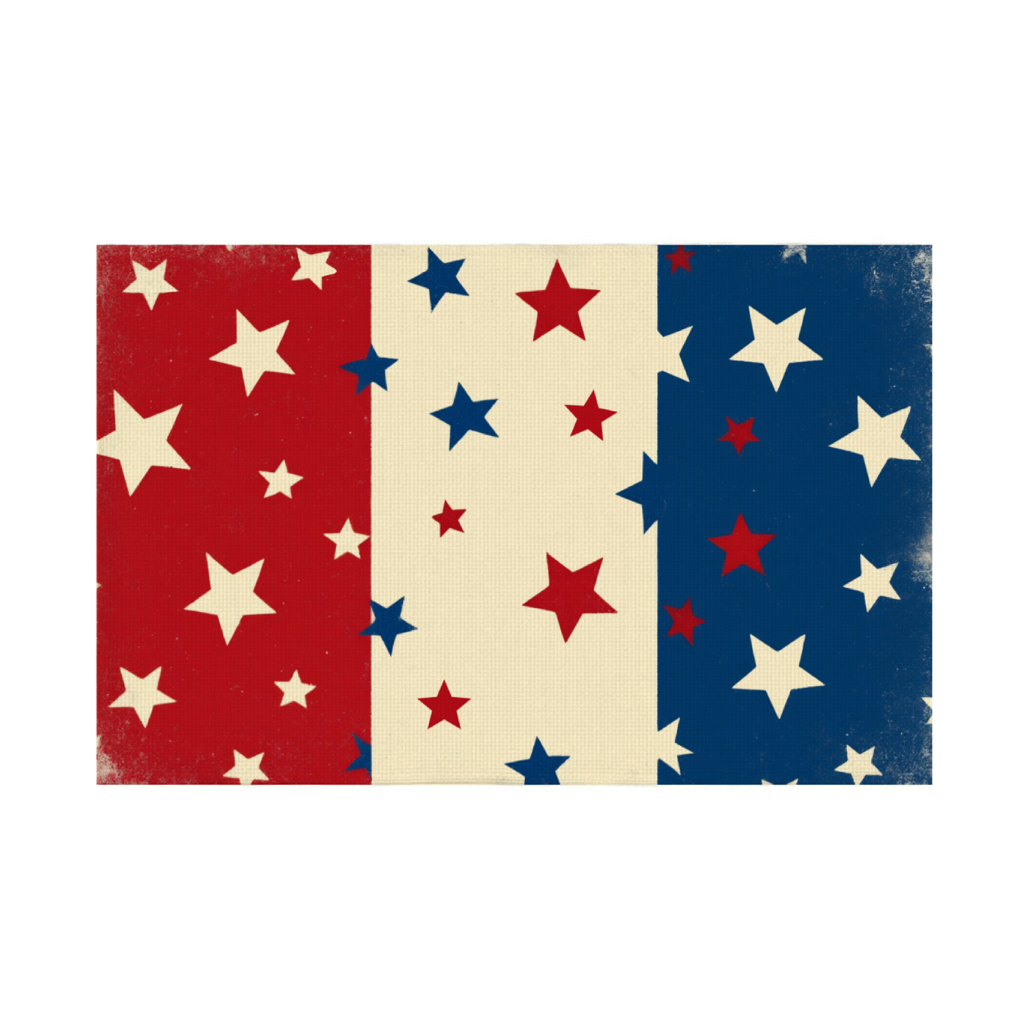 Amarainy Patriotic Star Design Linen Table Mats Set of 4 for Dining ...