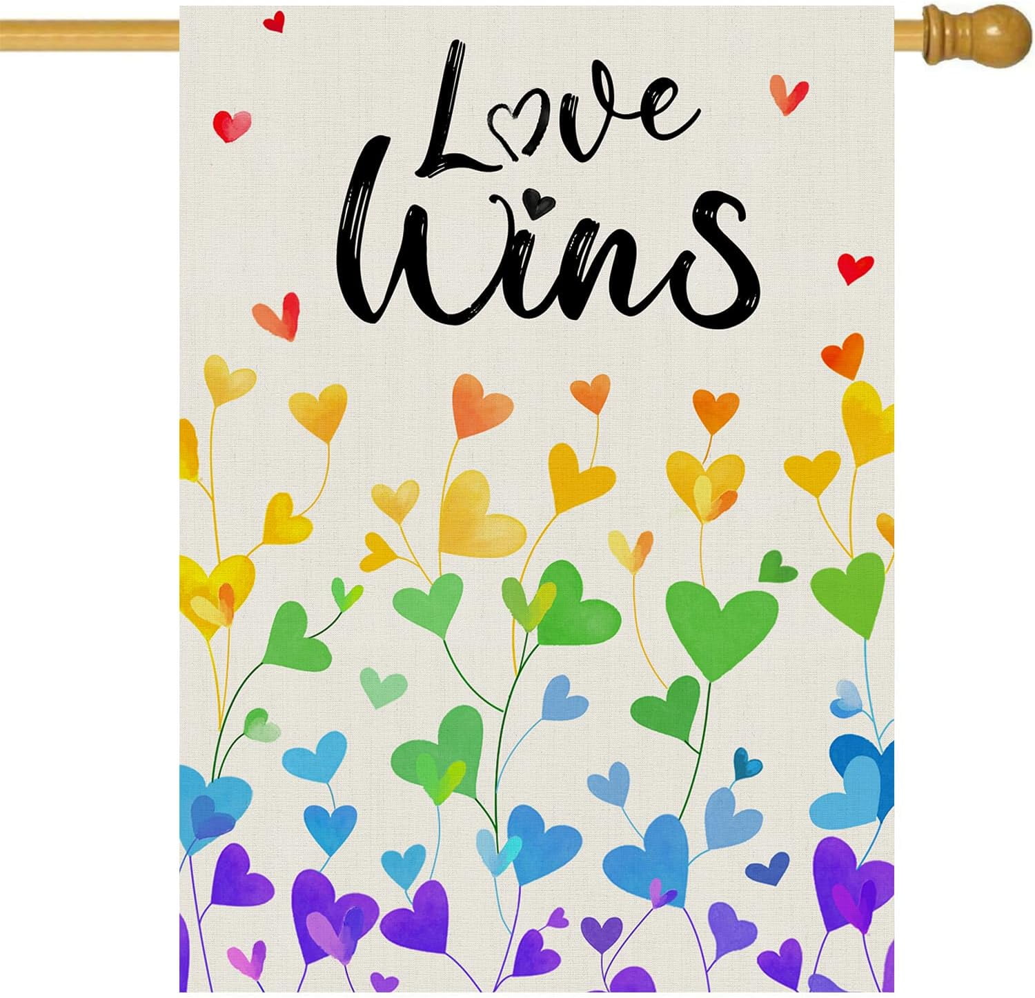 Amarainy Spring Summer Pride Flag Love Wins Rainbow Flag, Linen Double ...