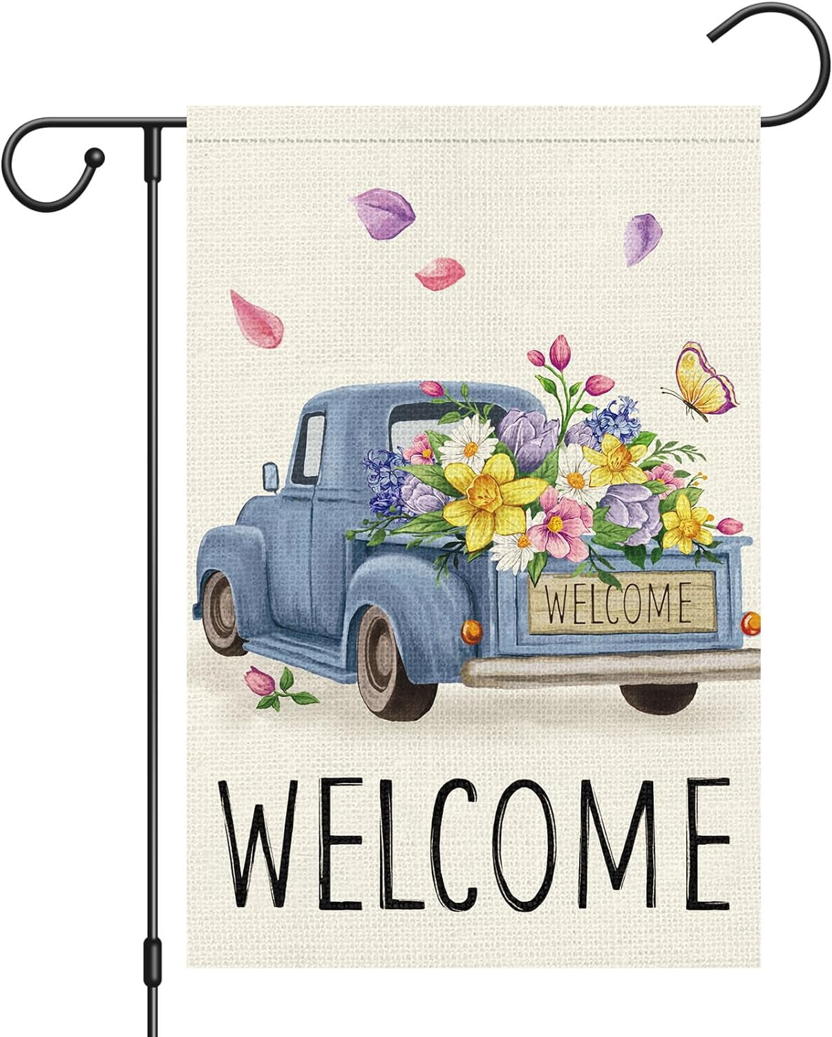 Amarainy Welcome Spring Garden Flag 12x18 Double Sided Vertical Burlap ...