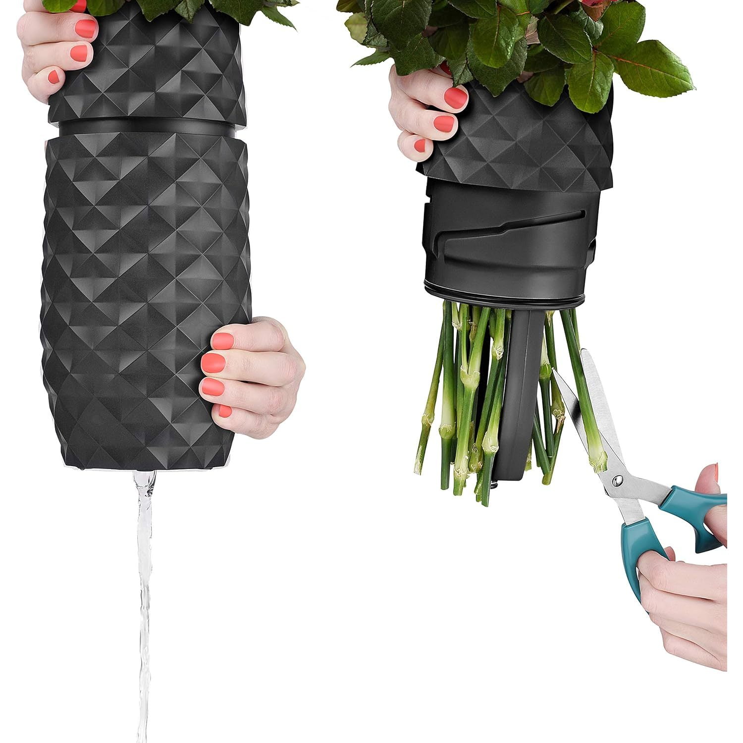 The Amaranth Vase - Unique Design for Easy Water Draining and Stem ...