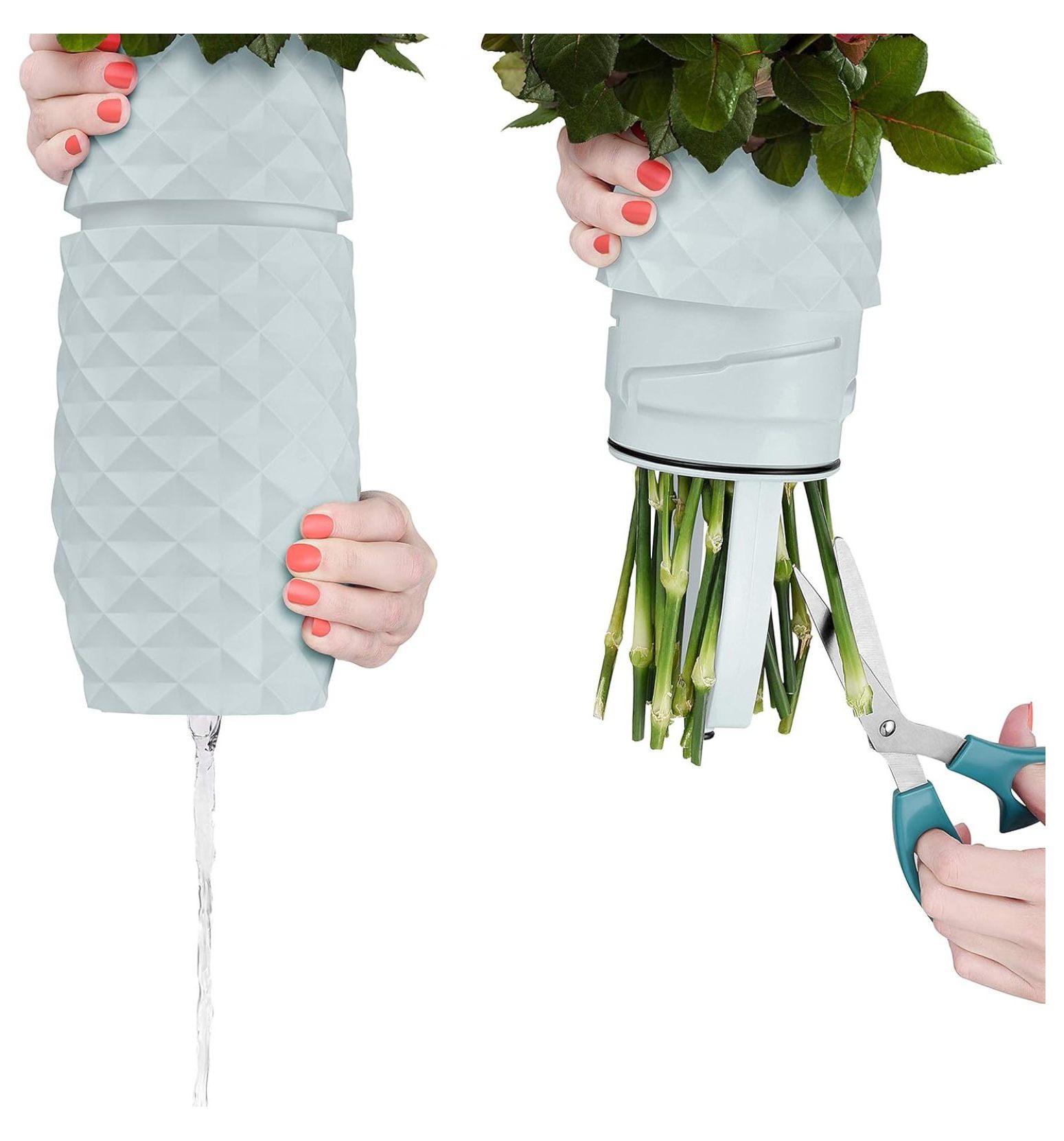The Amaranth Vase - Unique Design for Easy Water Draining and Stem ...