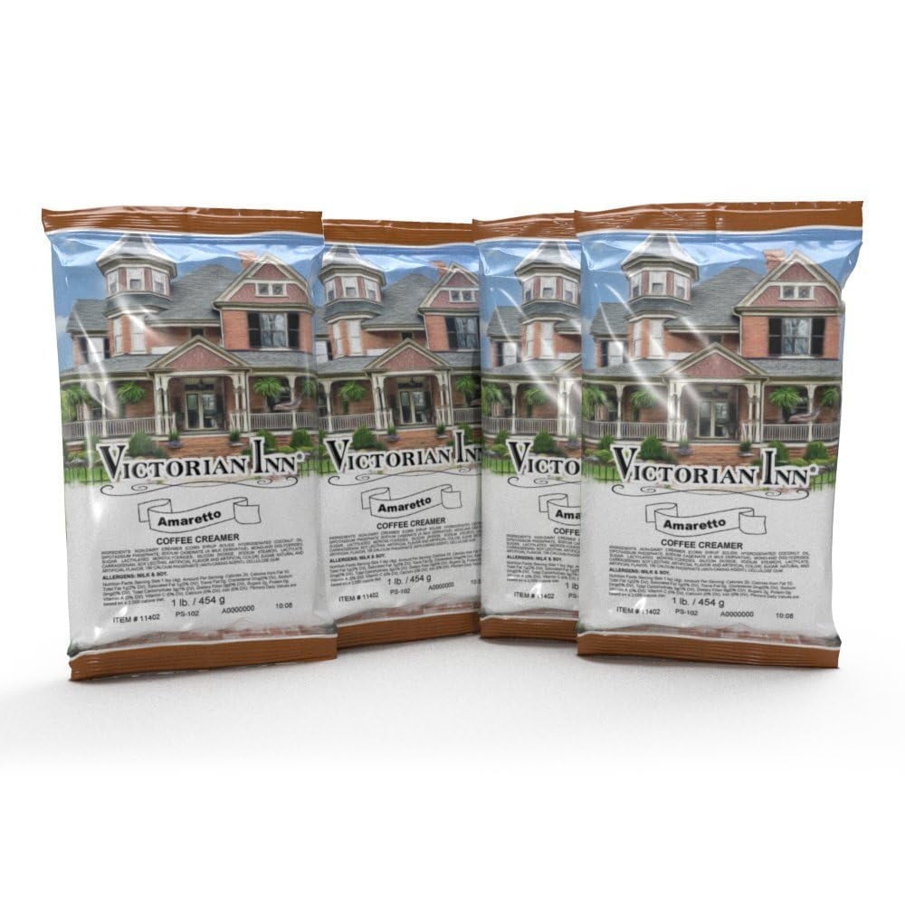 Victorian Inn Amaretto Creamer, Coffee Creamer, 1 Pound Pack of 4, Rich ...