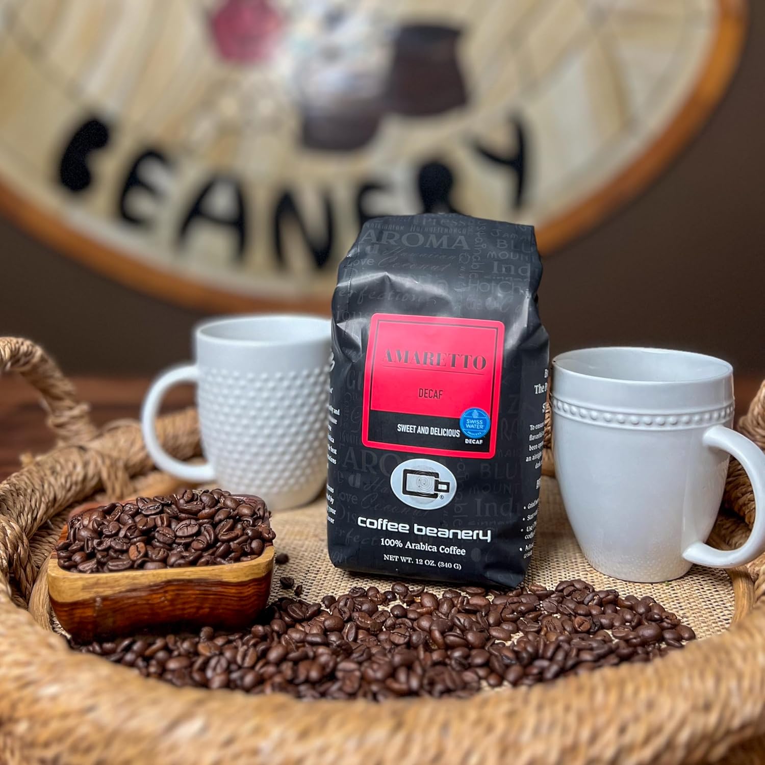 Amaretto Decaf by | 12oz Flavored Decaf Ground Medium Roast | 100% ...