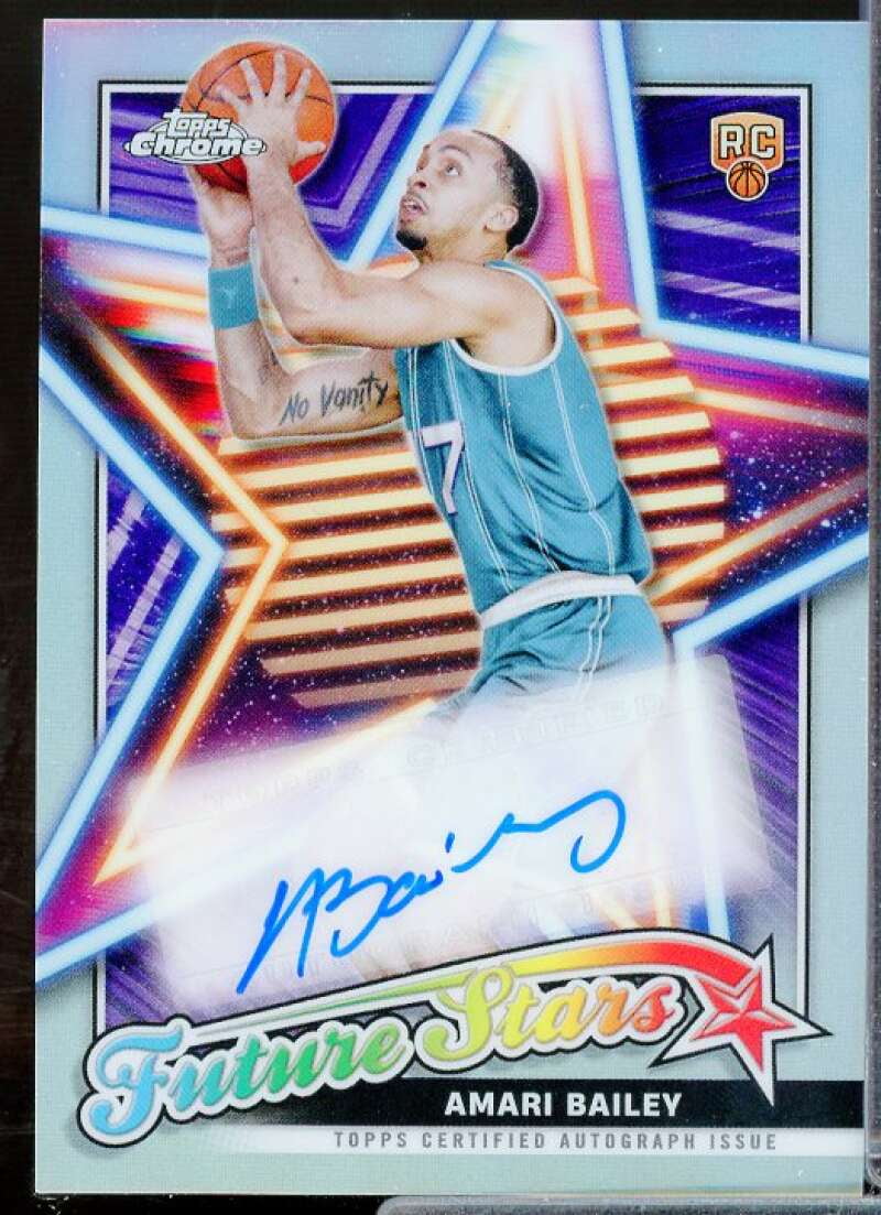 Amari Bailey Rookie 2023 Topps Chrome Future Stars AU Blue Basketball # ...