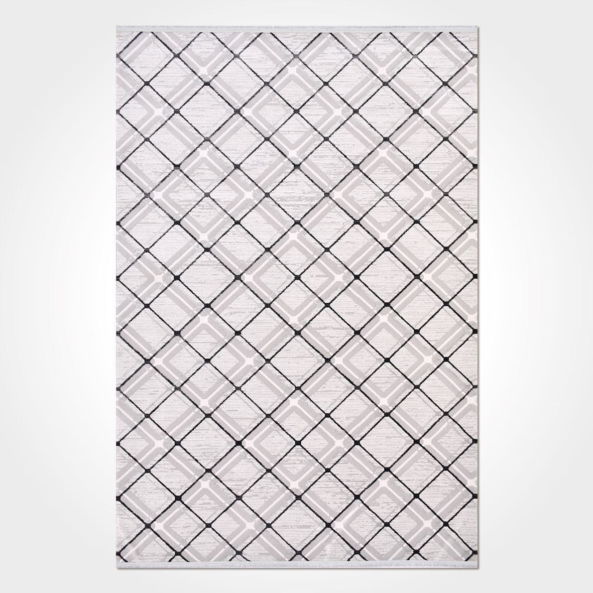 Amari Cream Geometric Acrylic Area Rugs for Living Room Jacquard ...