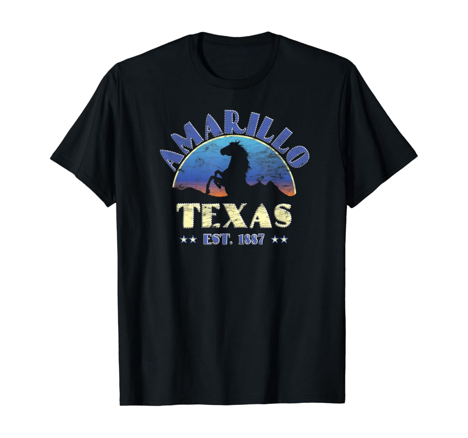 Amarillo Texas Tx Est 1887 Panhandle Cattle History Crest T-Shirt ...