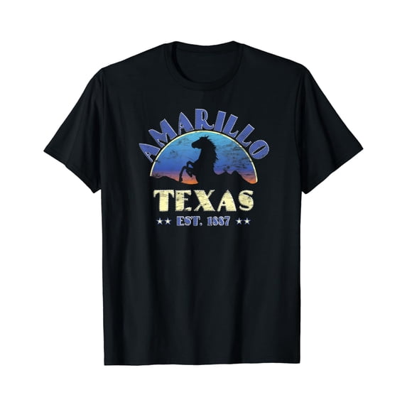 Amarillo Texas Tx Est 1887 Panhandle Cattle History Crest T-Shirt ...