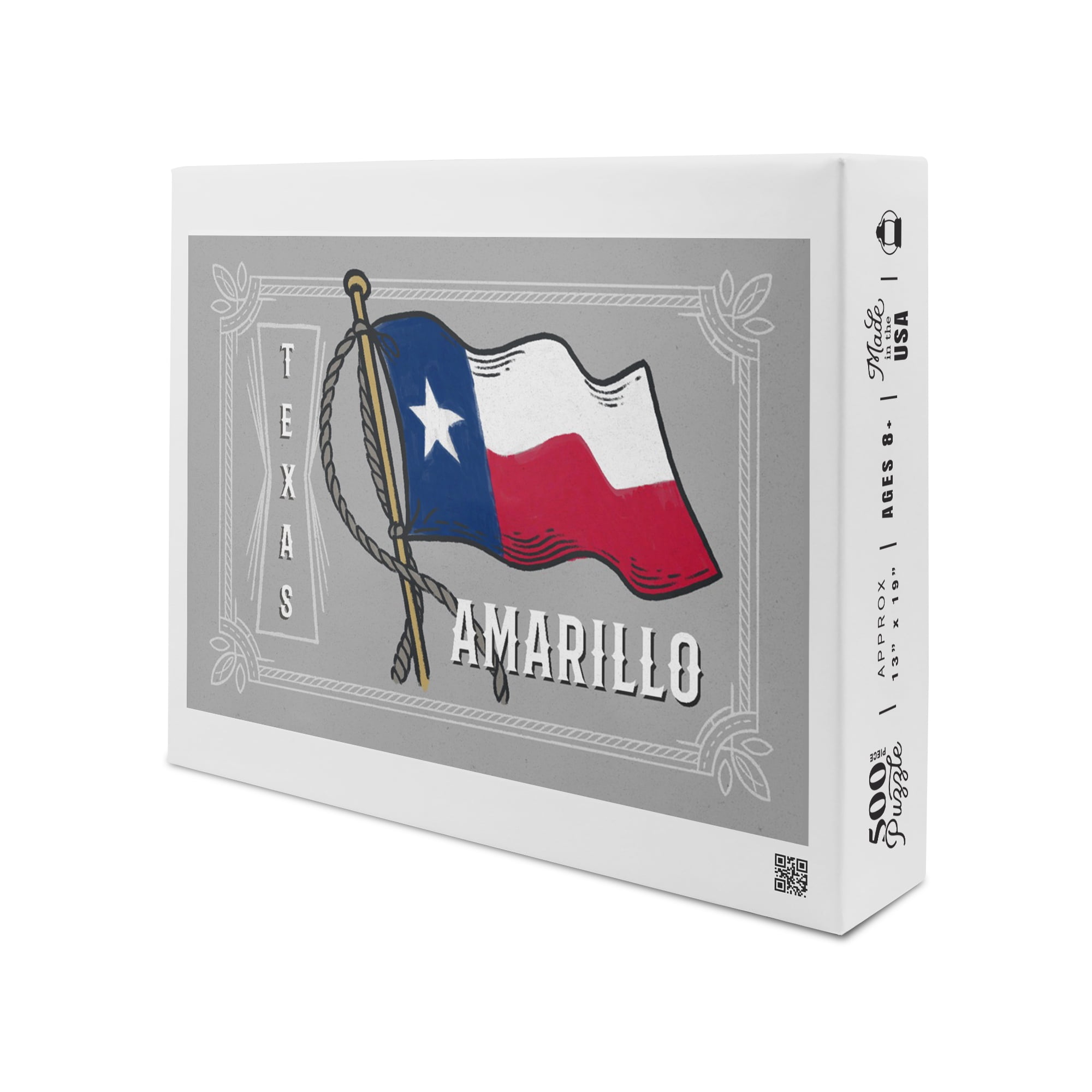 Amarillo, Texas, Waving State Flag, State Series (19x27 inches, Premium ...