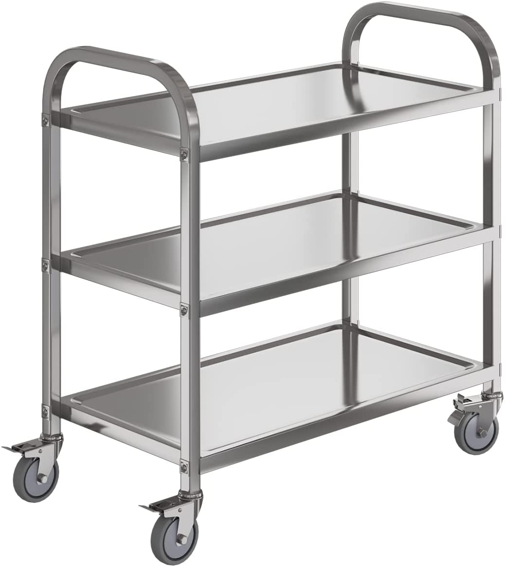 Dextrus Outdoor Kitchen Island Rolling Trolley Cart Stainless Steel ...