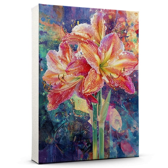 Amarylli Flower Canvas Wall Art 8x12 inches - Rustic Farmhouse Floral ...