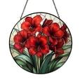 Amaryllis Blossom in Red Tones Stained Glass Style Window Suncatcher ...