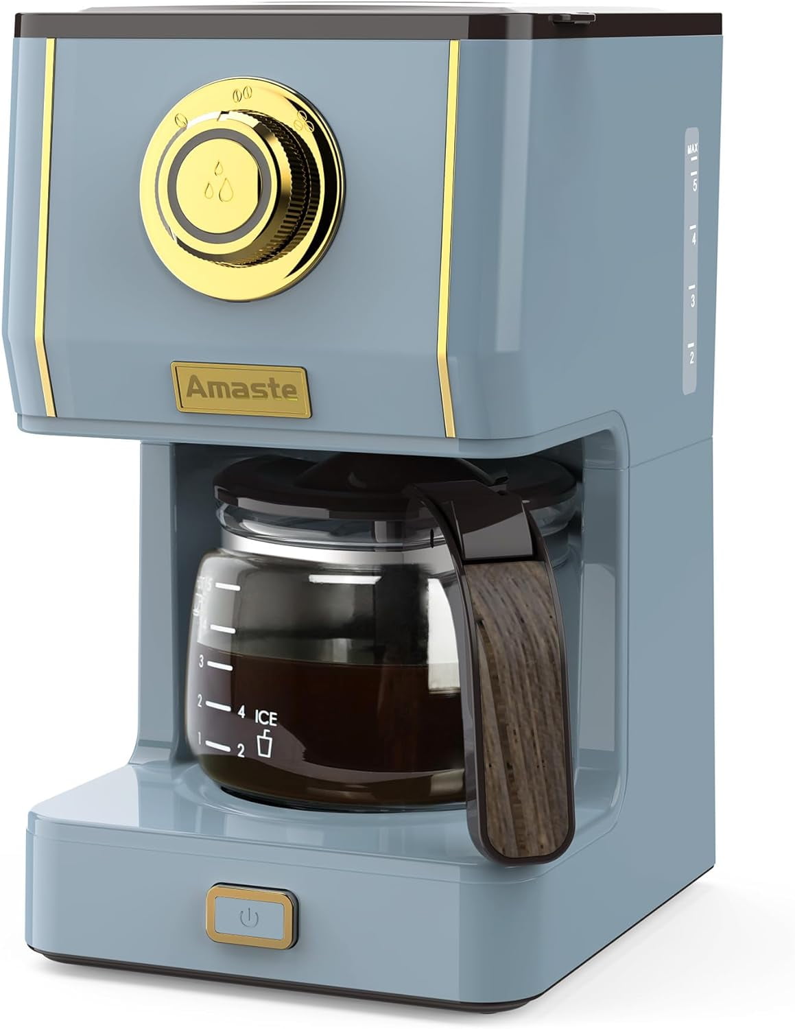 Amaste Drip Coffee Machine with 25 Oz Glass Pot, Retro Style Maker with ...