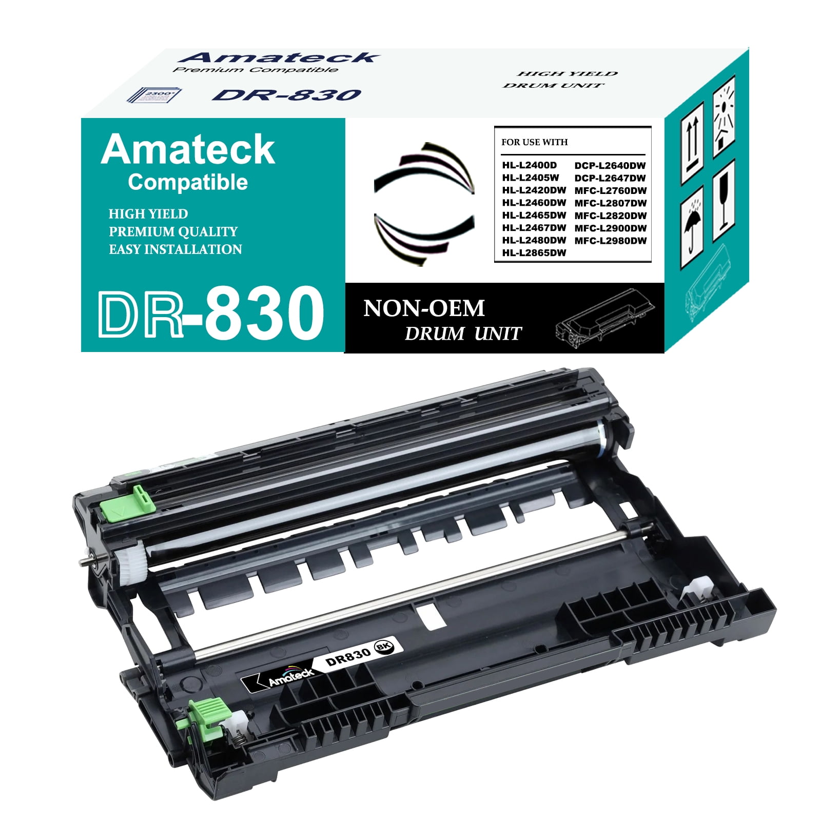 Amateck Compatible Drum Unit Replacement for Brother DR830 Black 1 Pack ...