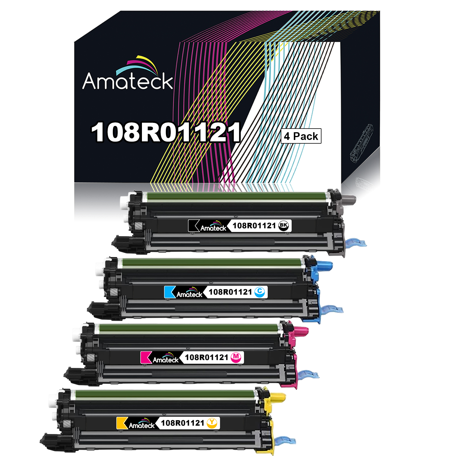Amateck Compatible Drum Unit Replacement for Xerox 108R01121 4 Pack for ...