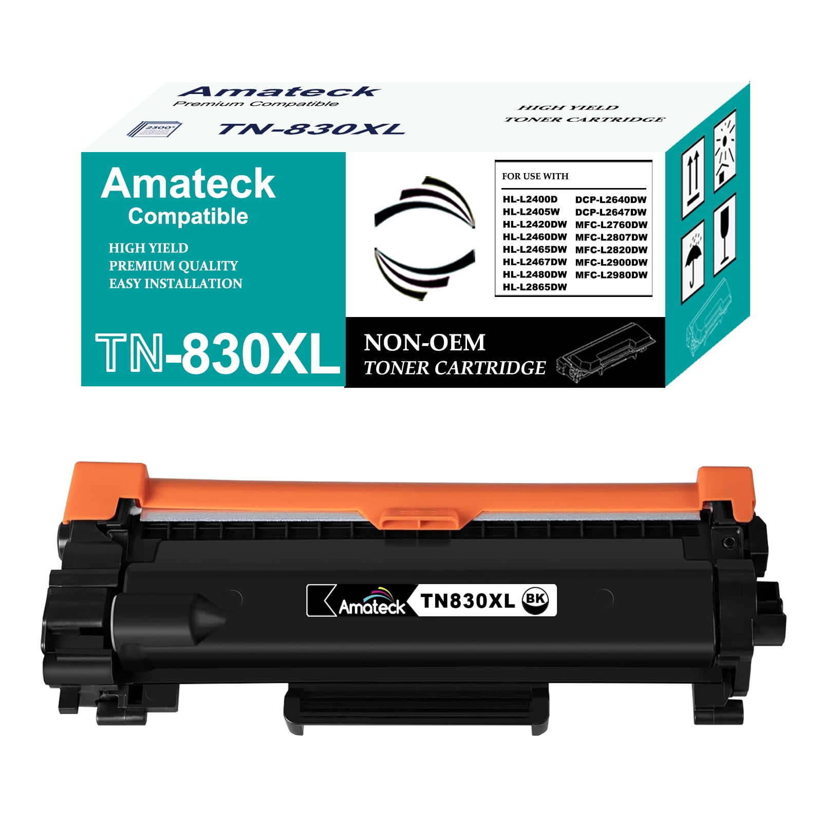 Amateck Compatible High Yield Toner Cartridge Replacement for Brother ...