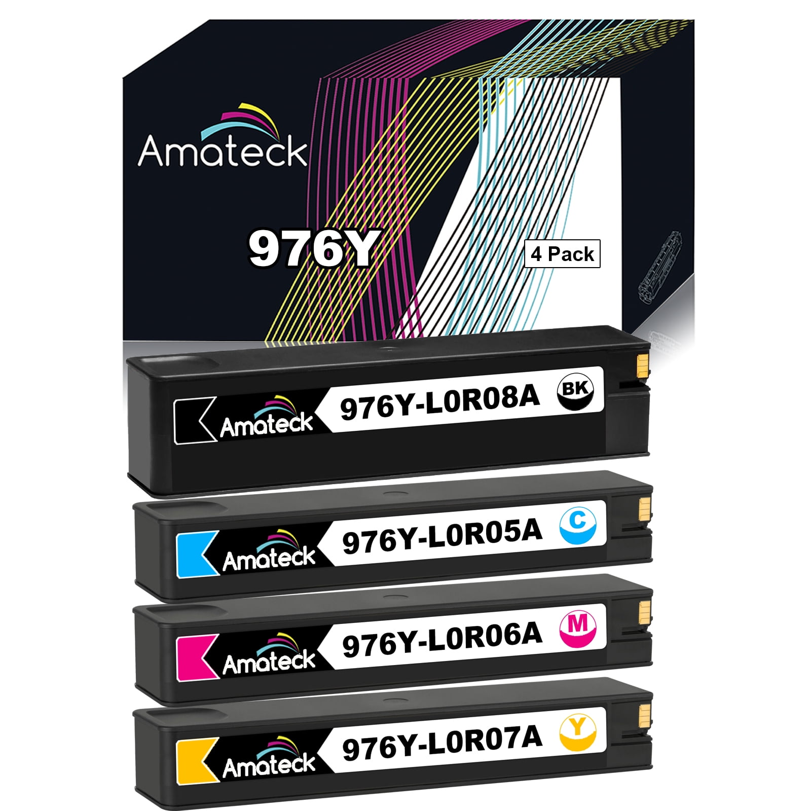 Amateck Compatible Ink Cartridge Replacement for 976Y L0R08A L0R05A ...