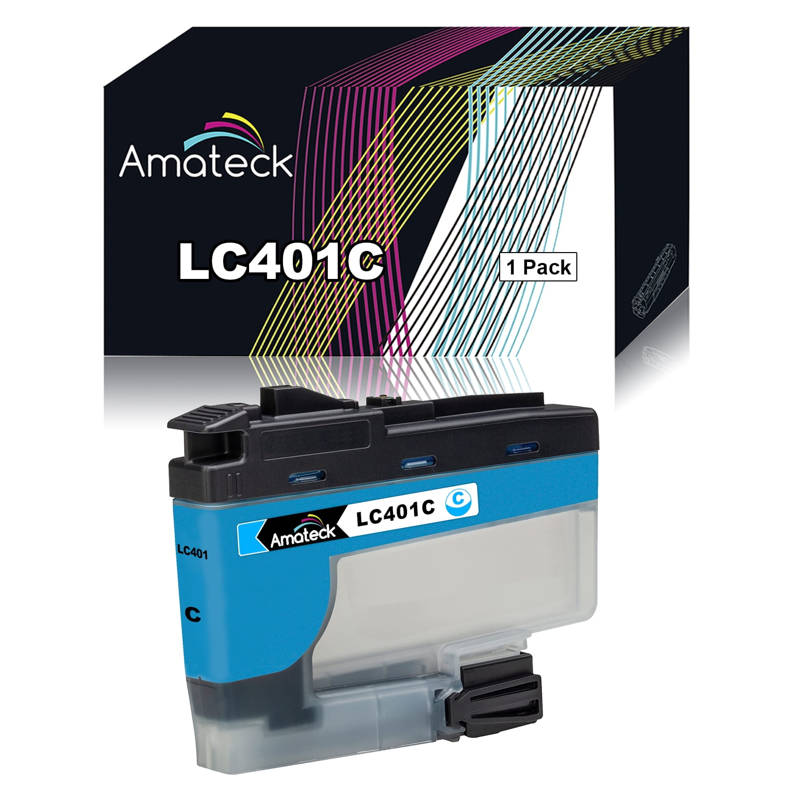 Amateck Compatible Ink Cartridge Replacement for Brother LC401C Cyan 1 ...