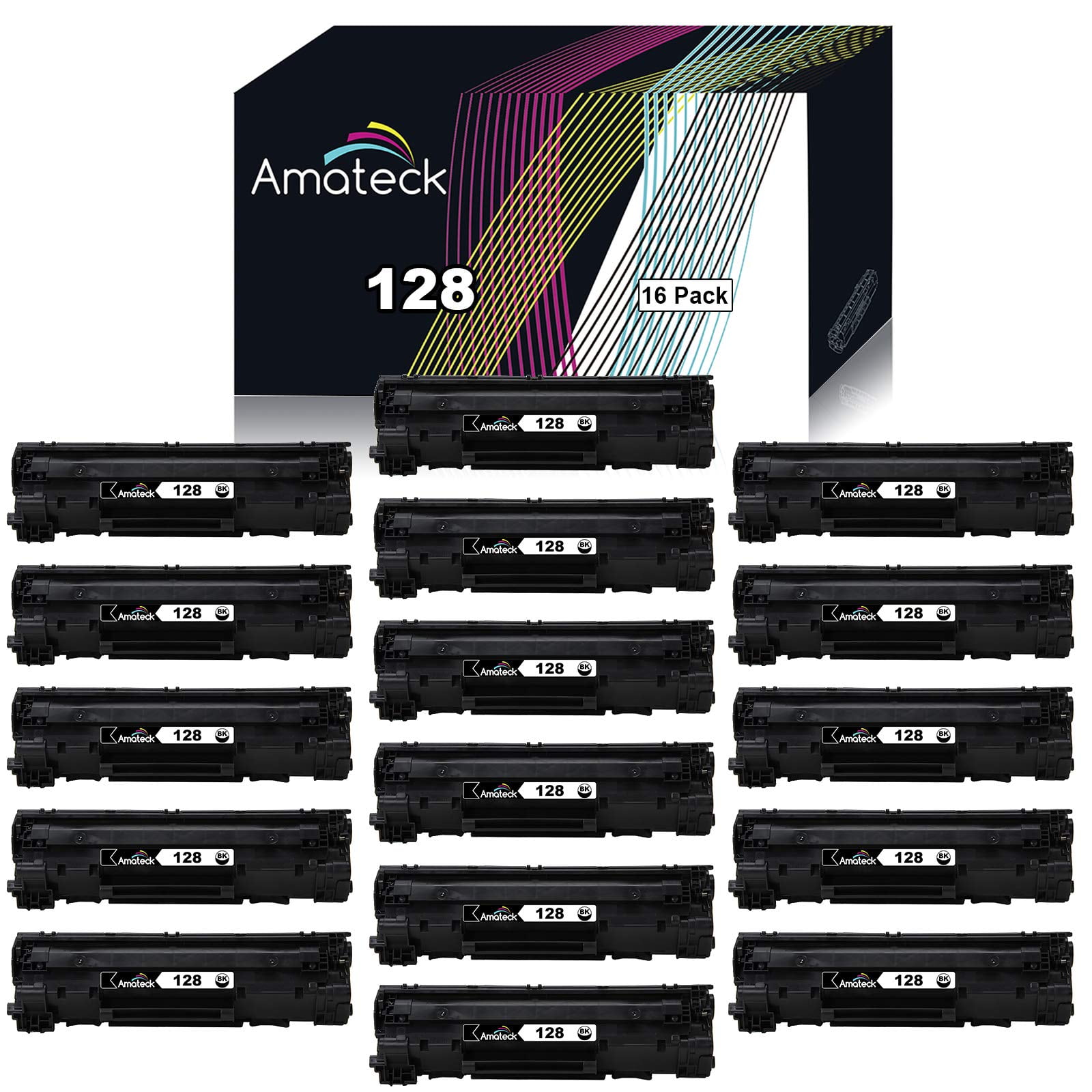 Amateck Compatible Toner Cartridge Replacement for 128 16 Pack for ...