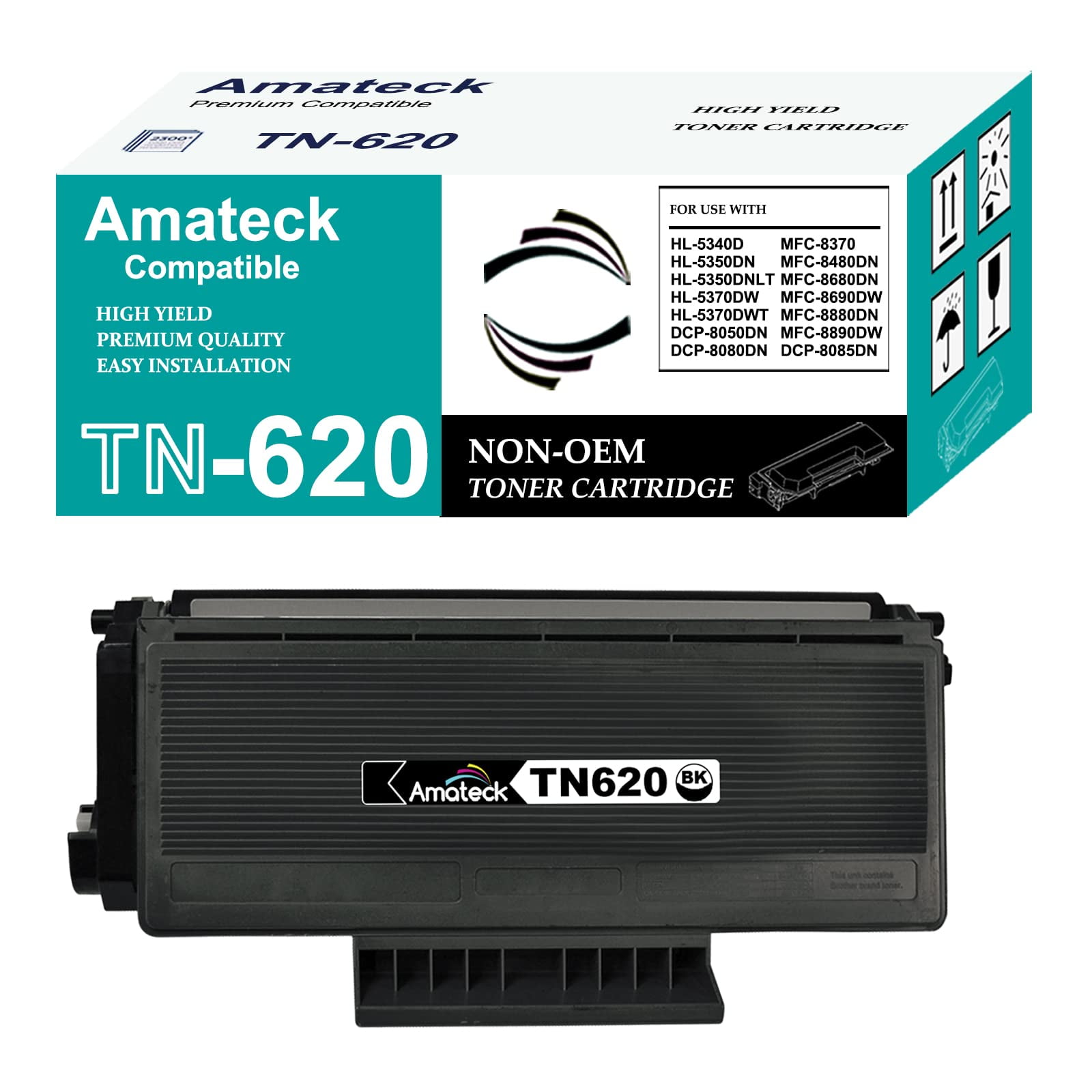 Amateck Compatible Toner Cartridge Replacement for Brother TN620 Black ...