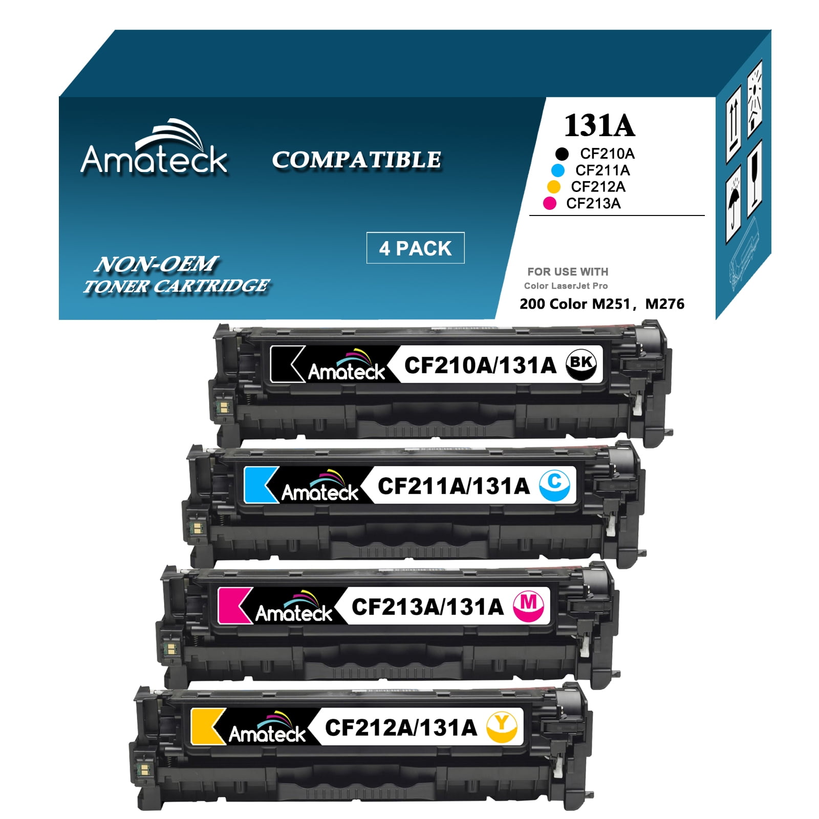 Amateck Compatible Toner Cartridge Replacement for CF210A CF211A CF212A ...