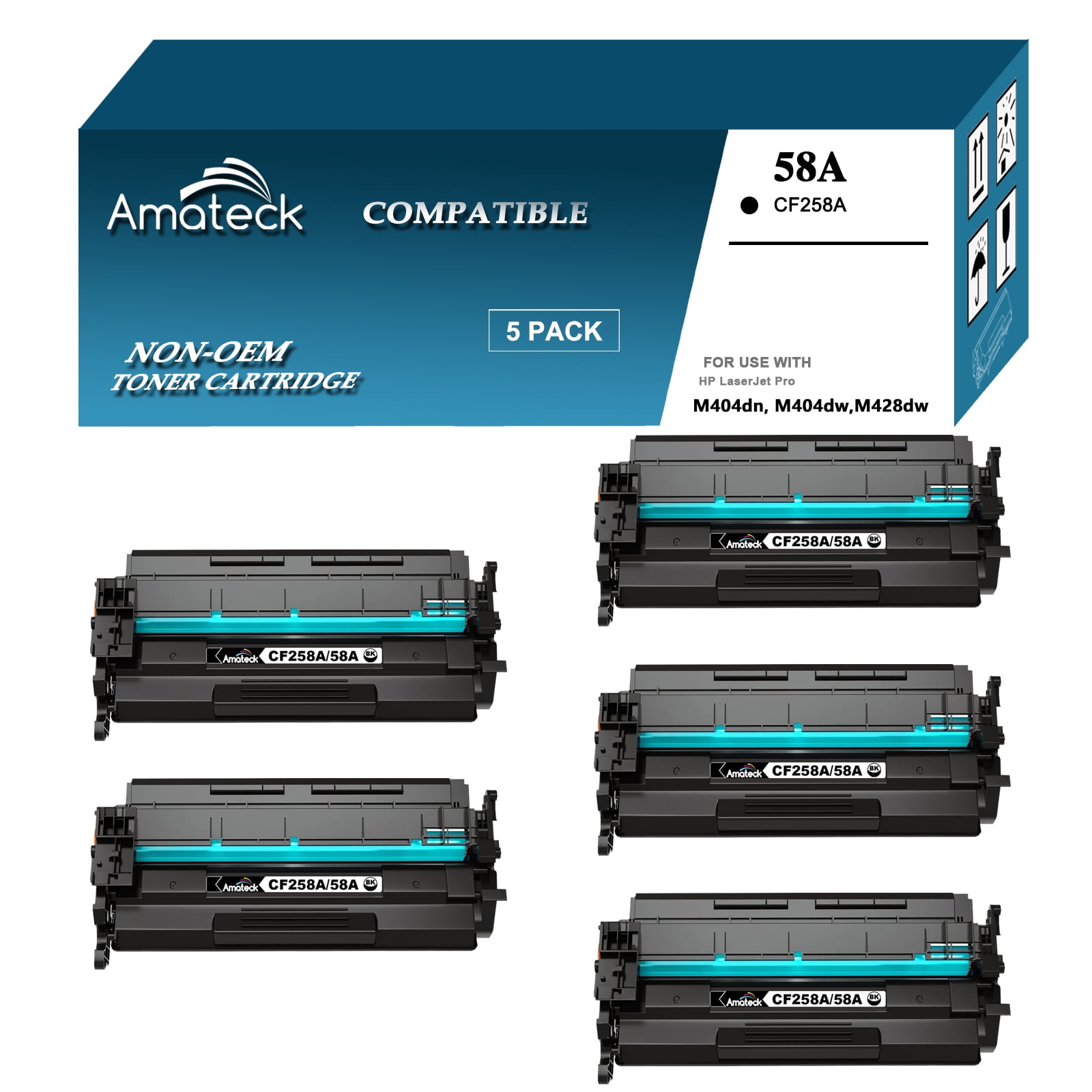 Amateck Compatible Toner Cartridge Replacement for CF258A (HP 58A ...