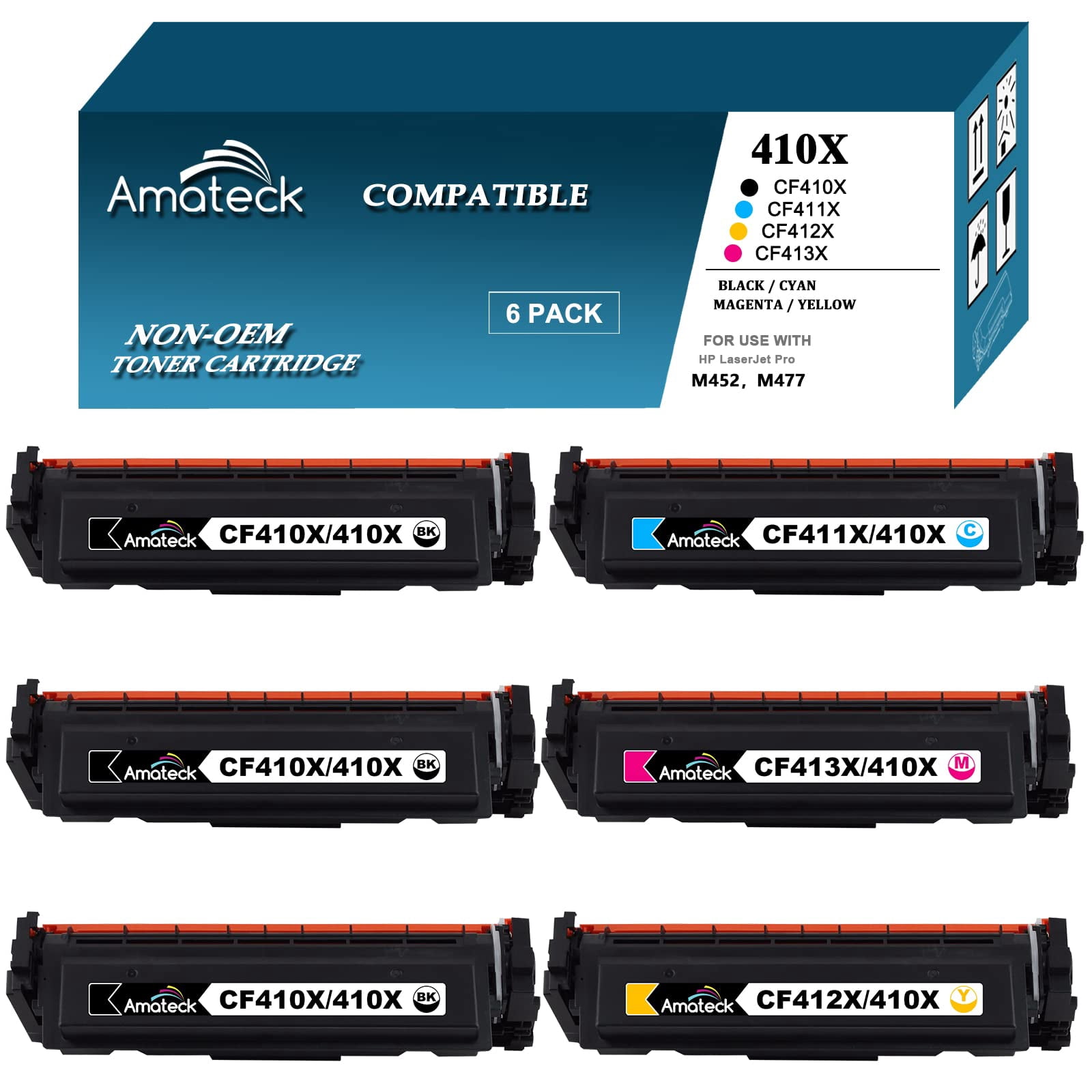 Amateck Compatible Toner Cartridge Replacement for CF410X 411X 412X ...